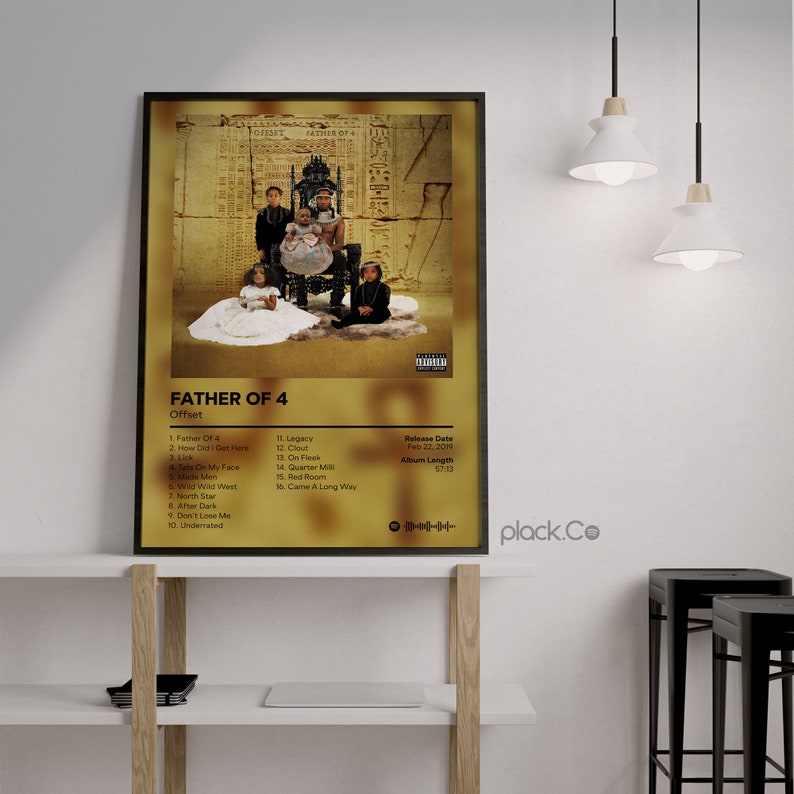 Offset Father of 4 Custom Album Poster Hip Hop Wall Art Custom Album ...