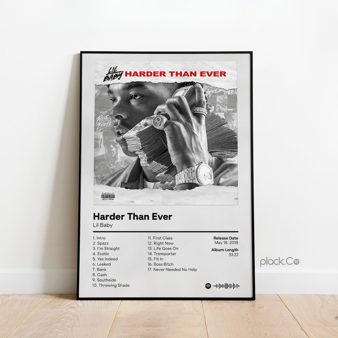 Lil Baby Harder Than Ever Custom Album Poster Hip Hop Wall Art Lil Baby ...
