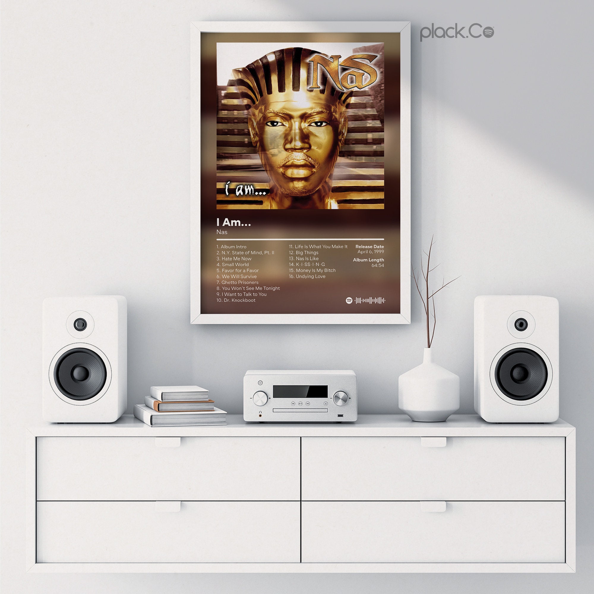 Nas I Am Custom Album Poster Nas Poster Custom Album Cover Hip Hop ...