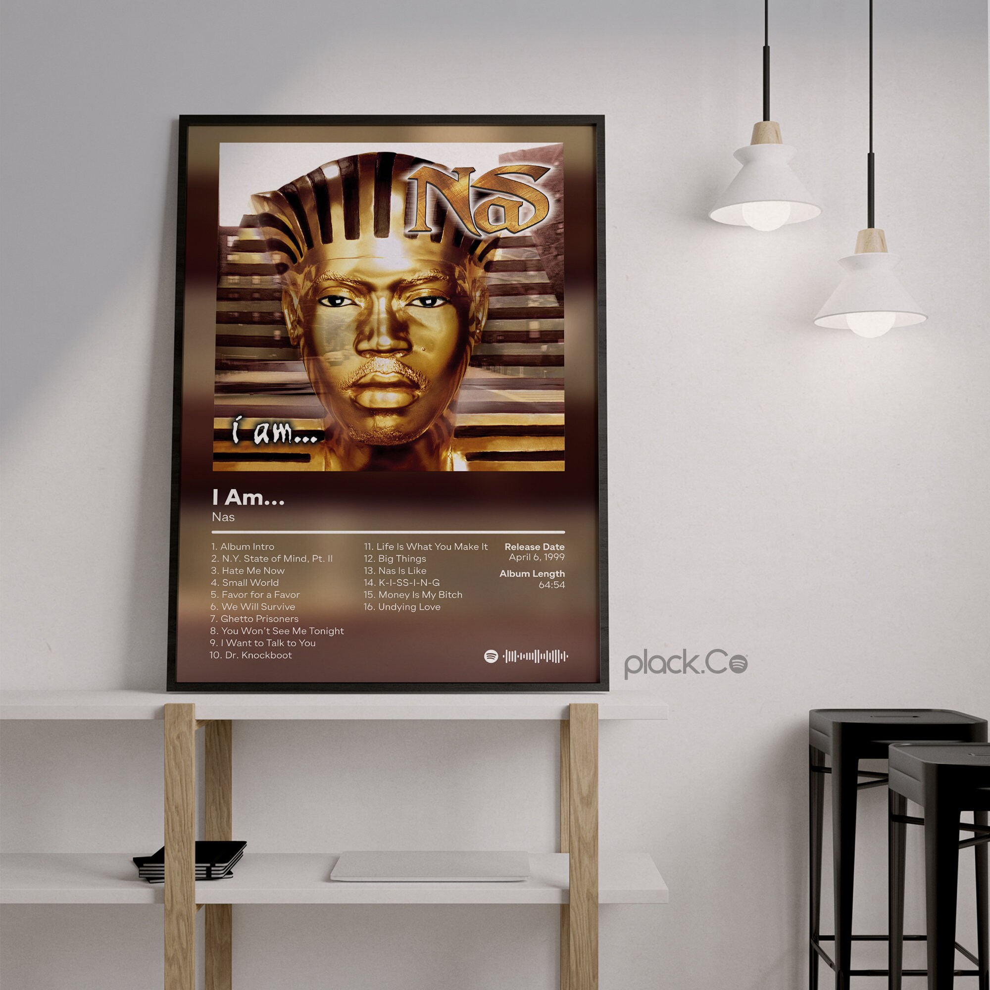 Nas I Am Custom Album Poster Nas Poster Custom Album Cover Hip Hop ...