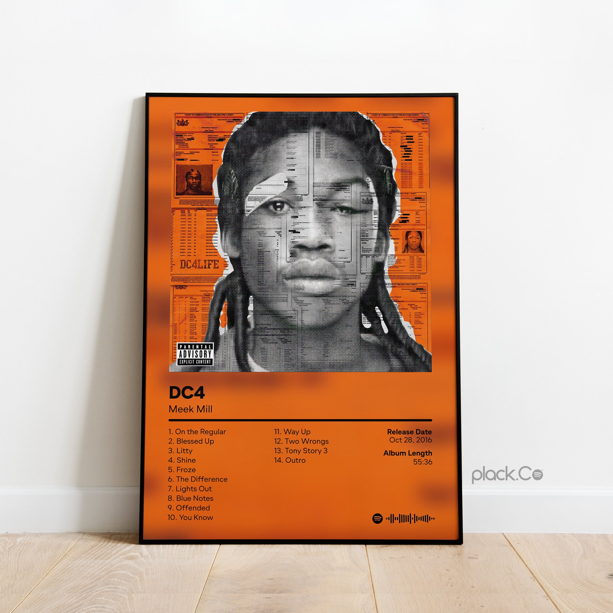 Meek Mill DC4 Custom Album Poster Hip Hop Print Meek Mill Poster Custom ...
