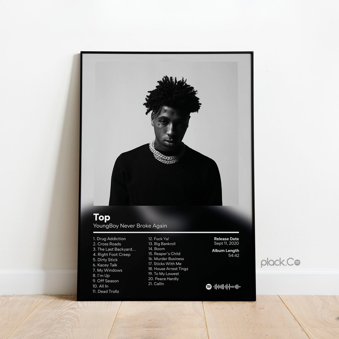 NBA Youngboy Top Hip Hop Wall Art Custom Album Poster Youngboy Never ...