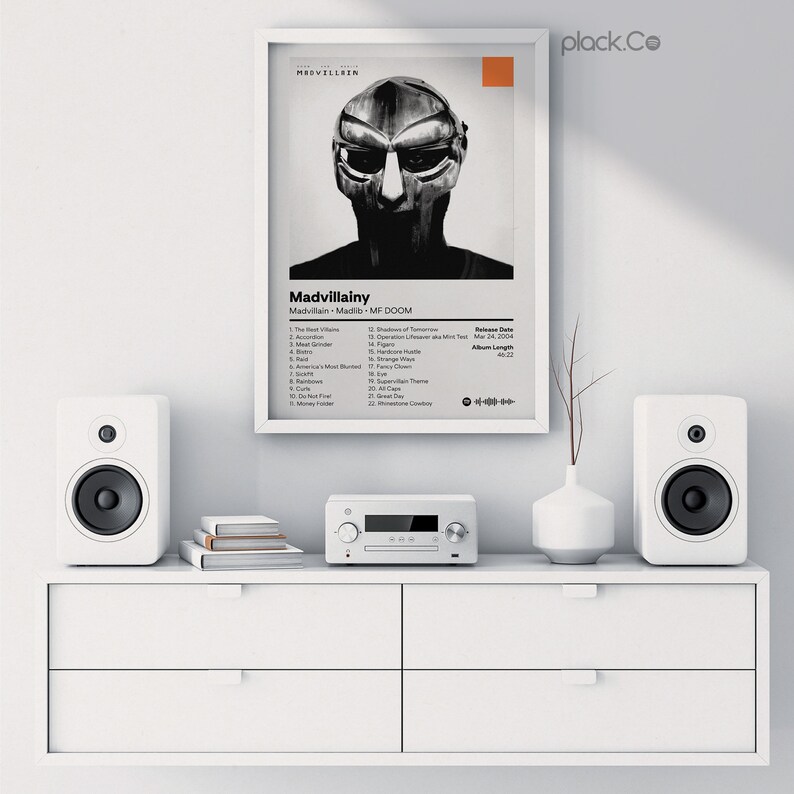 MF DOOM & Madlib Madvillainy Custom Album Poster Hip Hop Wall Art Personalized Album Cover MF ...