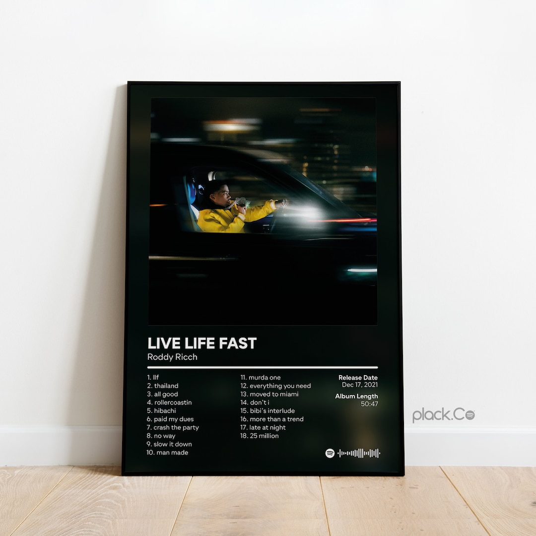 Roddy Ricch Live Life Fast Custom Album Print Hip Hop - Etsy Hong Kong