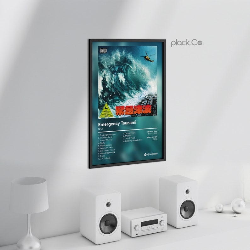 NAV Emergency Tsunami Custom Album Print Hip Hop Wall Art Personalized ...