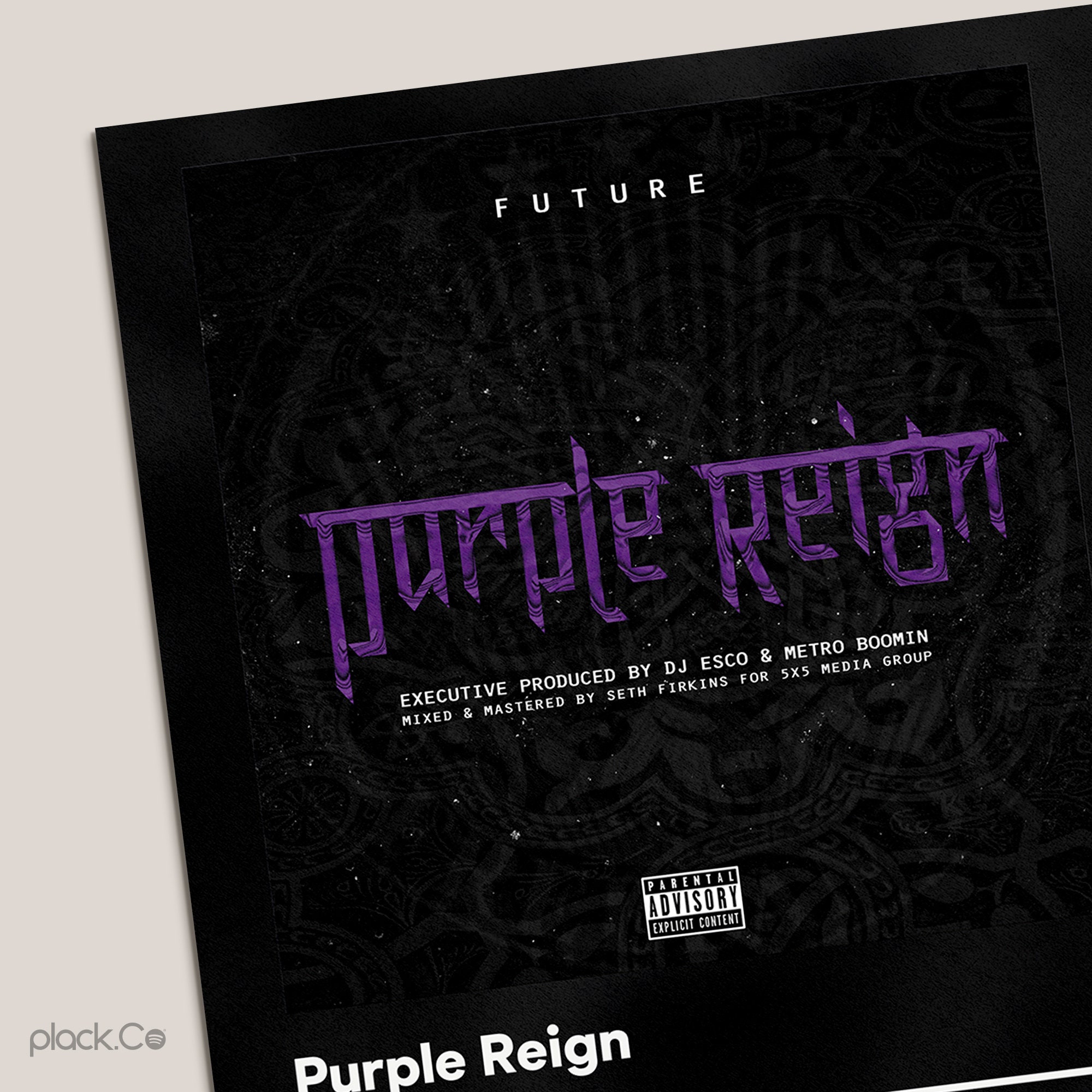 Future Purple Reign Hip Hop Album Poster Custom Album Cover Future ...