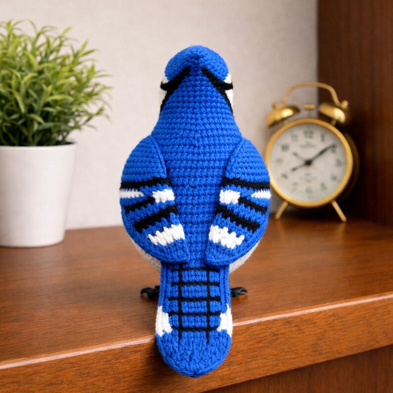 Blue Jay Crochet Pattern Pdf Realistic Amigurumi Bird Wire Legs
