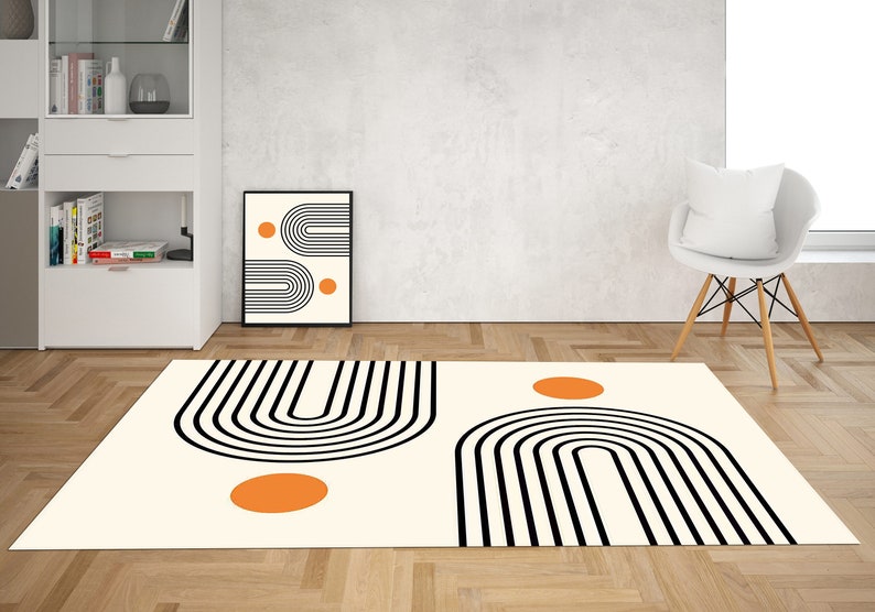 Retro Rug,mid Century Modern Wall Art Rug,colorful Rug,abstract Rug ...