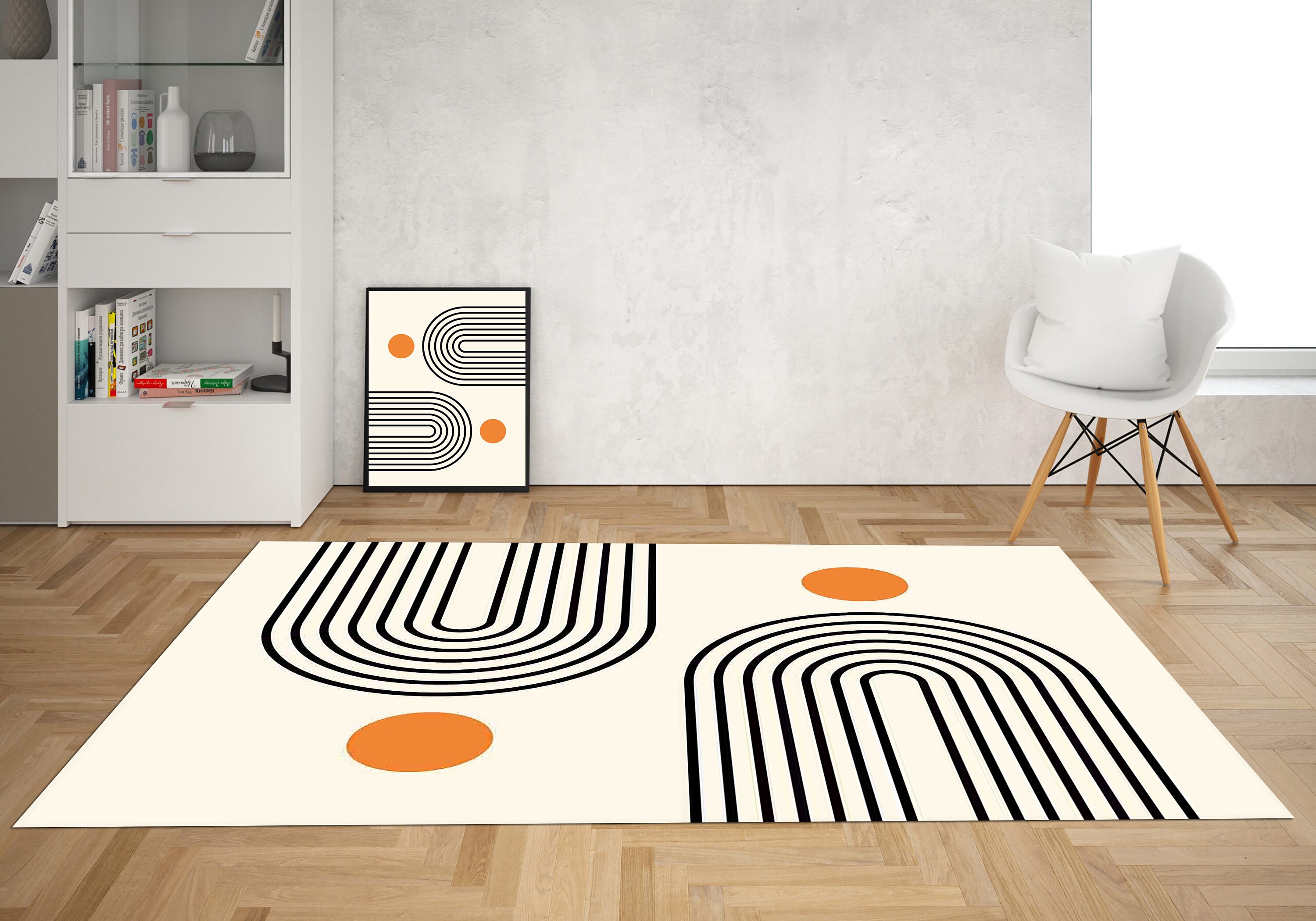 Retro Rug,mid Century Modern Wall Art Rug,colorful Rug,abstract Rug ...