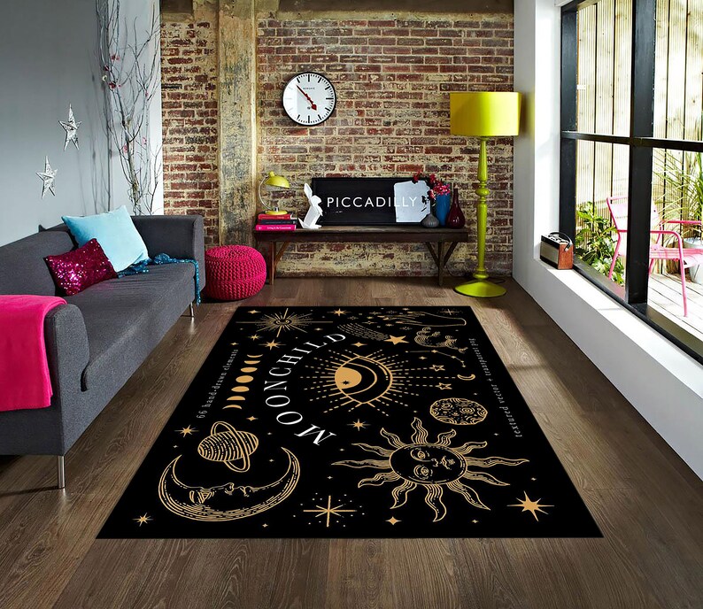 Moonchild Rug, Astrology Rug, Lunar Eclipse Rug, Zodiac Rug, Horoscope ...