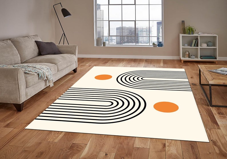 Retro Rug,mid Century Modern Wall Art Rug,colorful Rug,abstract Rug ...
