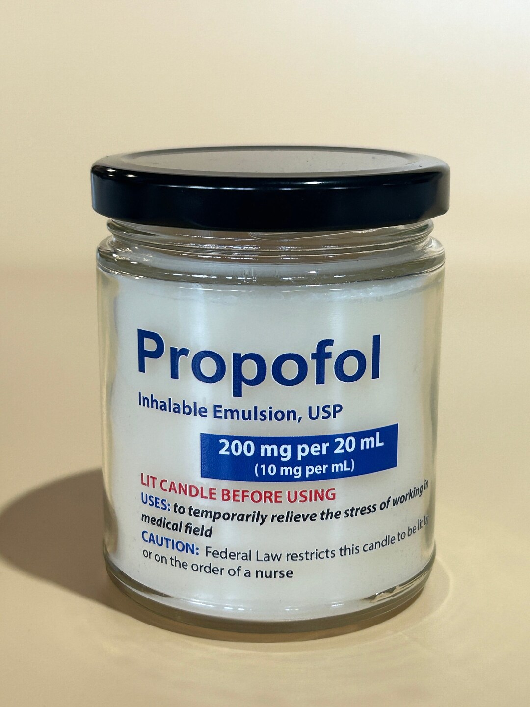 MEDROC Propofol Candle 9oz UV Printed Soy Blend Wax for Clean - Etsy