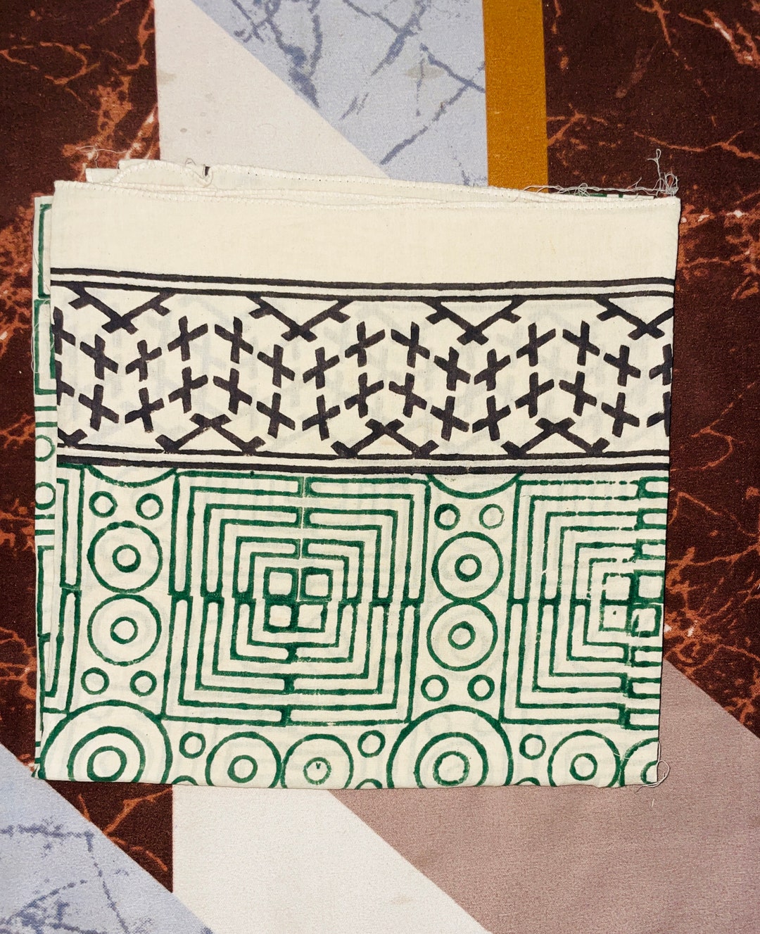 Indian Handcrafted Cotton Scarf - Block Printed Ethnic Square Scarf ...