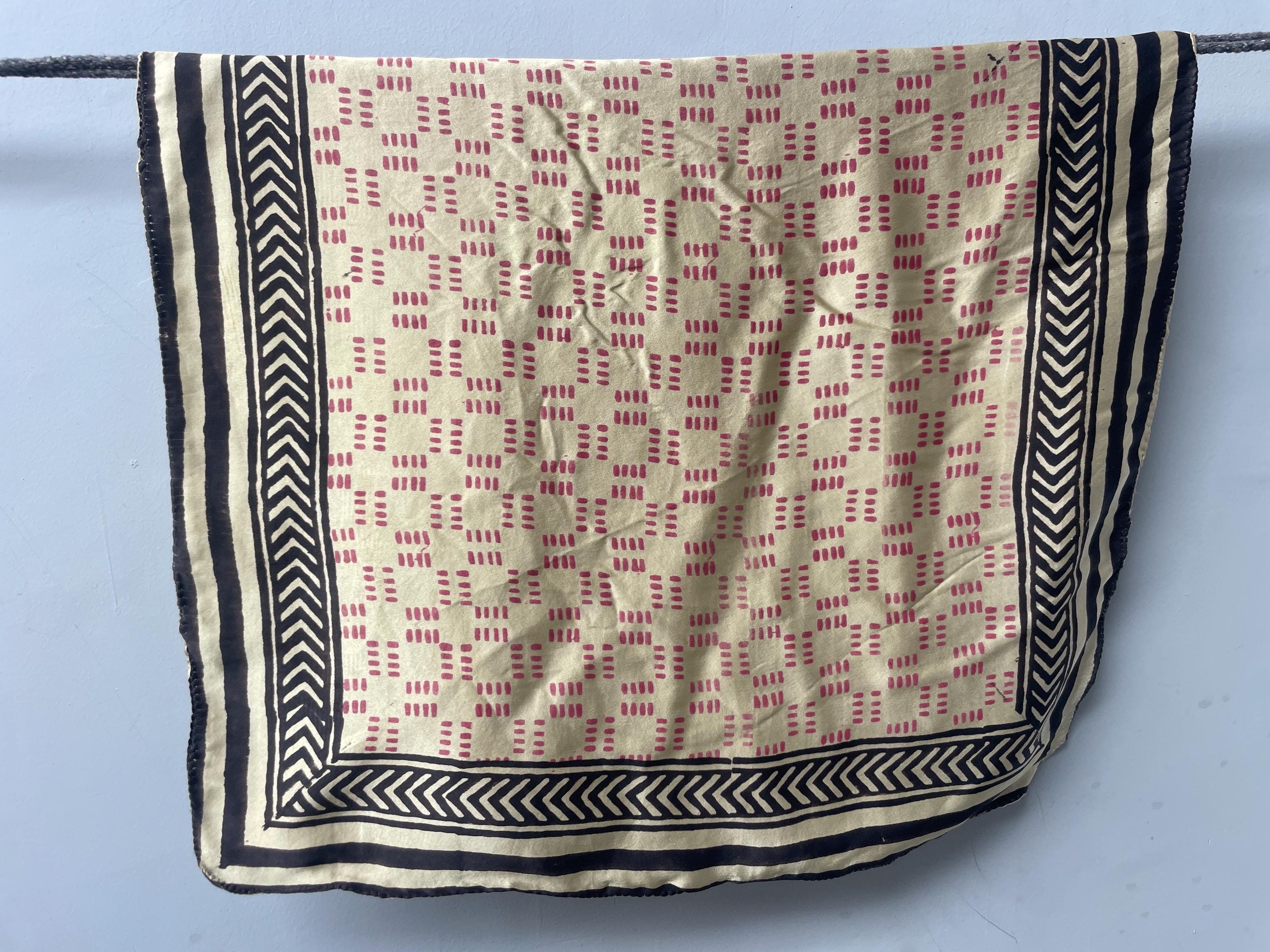 Set of 5 Handmade Silk Bandana Scarf,hand Block Print Neckerchief ...