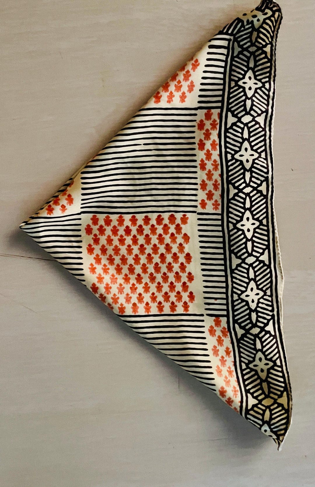 Handmade Silk Bandana Scarf,hand Block Print Neckerchief,necktie ...
