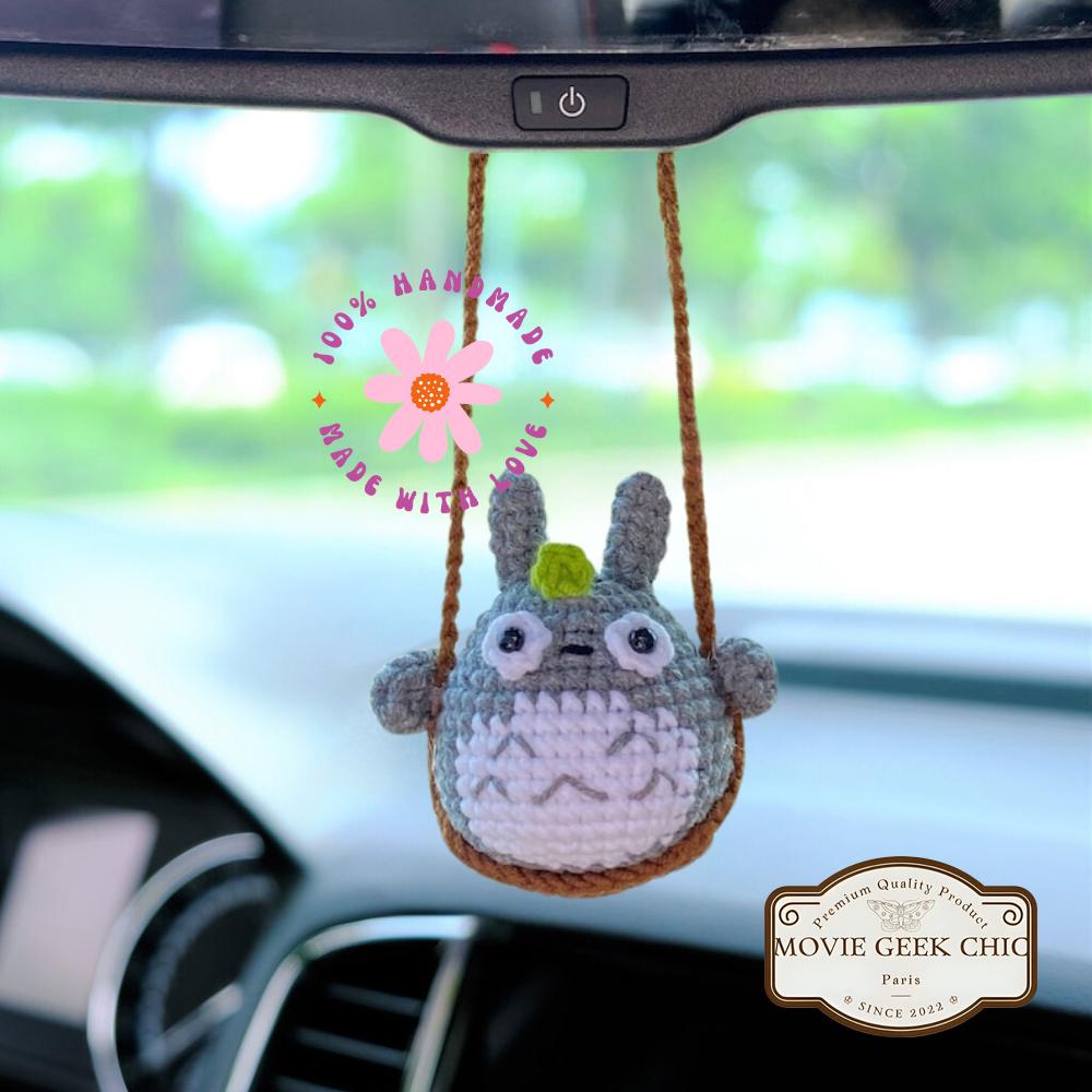 Totoro-inspired Crochet Car Charm | Cartoon-inspired Hanging Plush ...