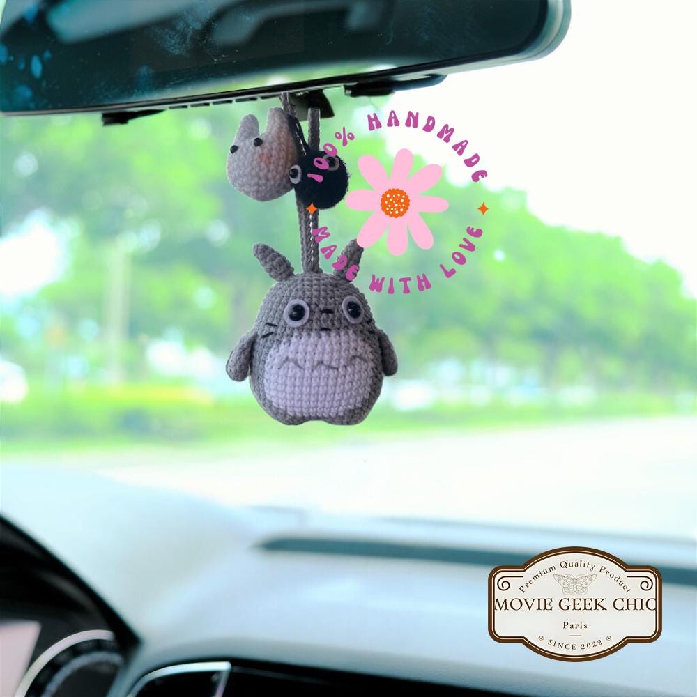 Totoro-inspired Crochet Car Charm | Cartoon-inspired Hanging Plush ...