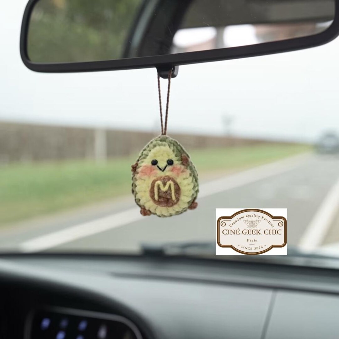 Custom Avocado Car Charm Crochet | Avocado Hanging Plush | Kawaii ...