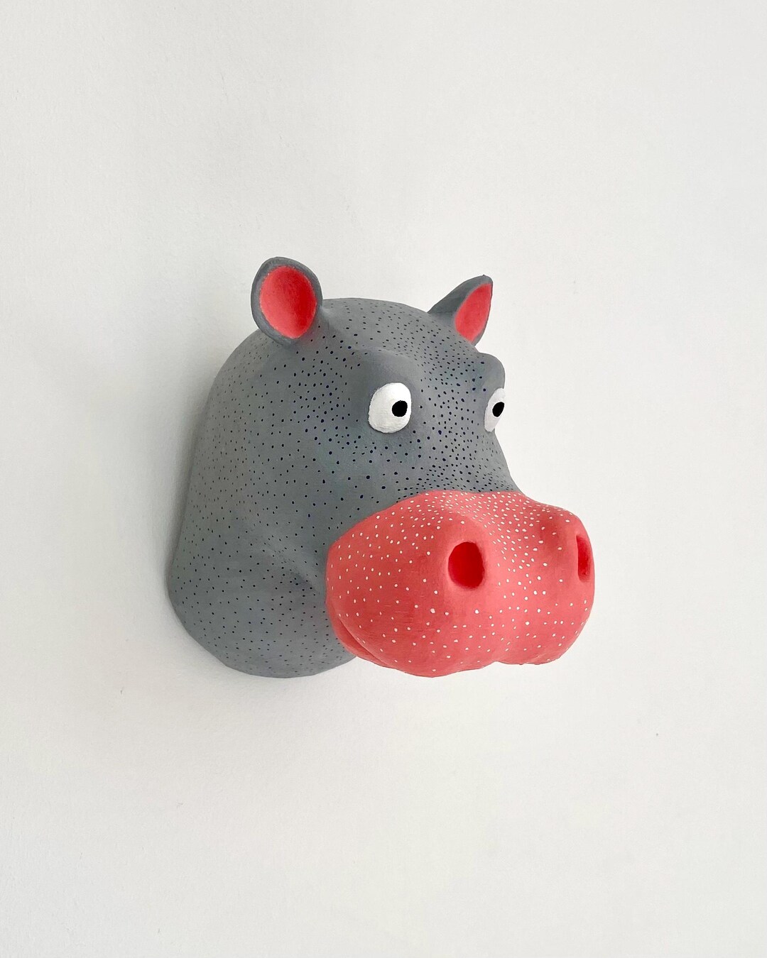 Hippo Head Wall Mount – Handmade Safari Nursery Wall Art – Hippopotamus ...
