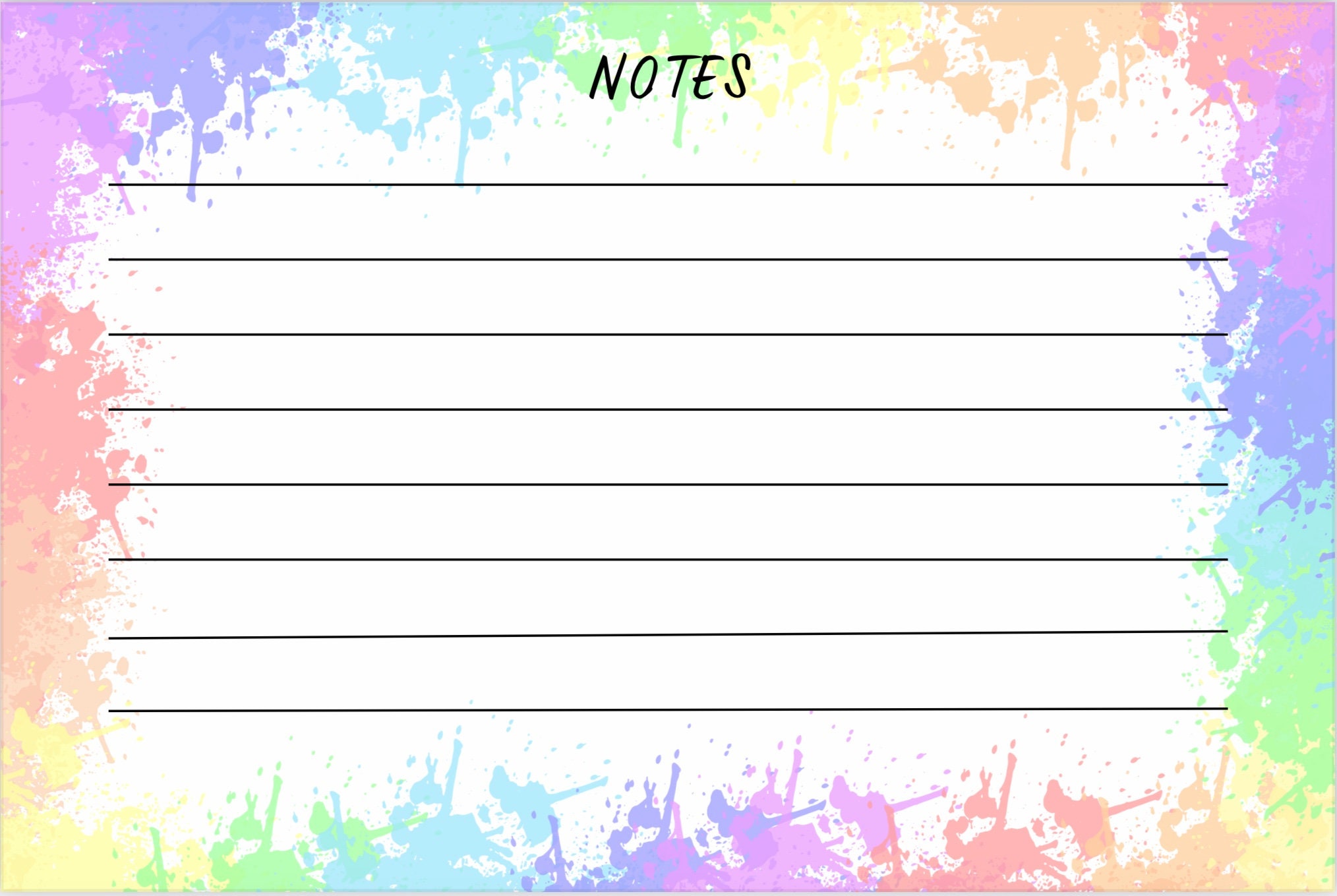 Color Splash Note Cards - Etsy