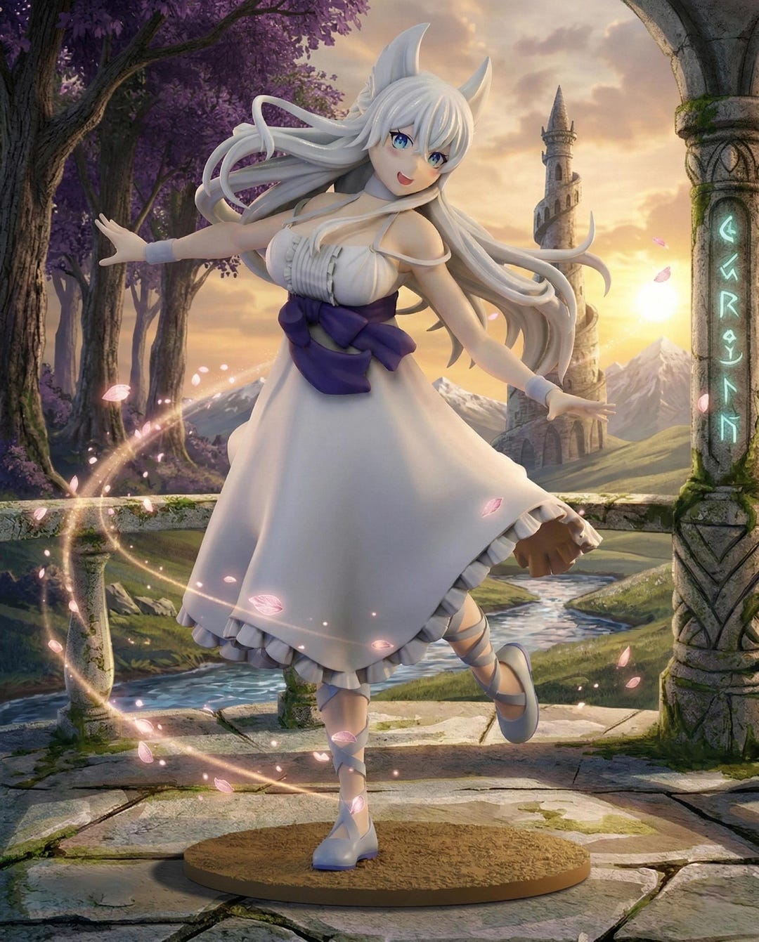 Nordic Silver Wolfblade Huntress | Frost Realm Beast Warrior Statue ...