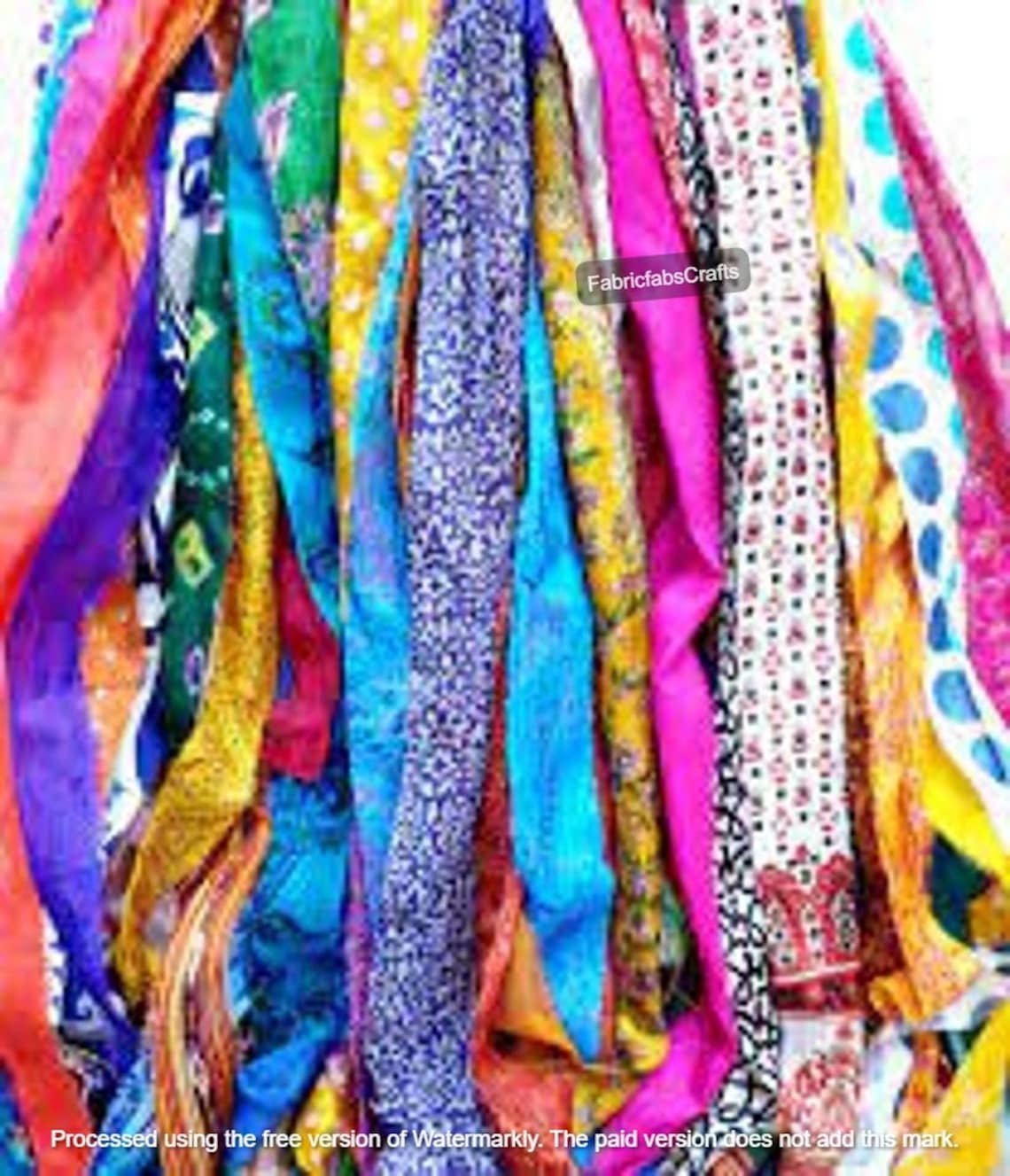 Indian Vintage Old Silk Sari Fabric Made Multi Color Silk - Etsy