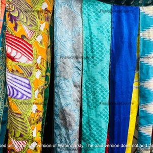 Indian Vintage Old Silk Sari Fabric Made Multi Color Silk Ribbon ...