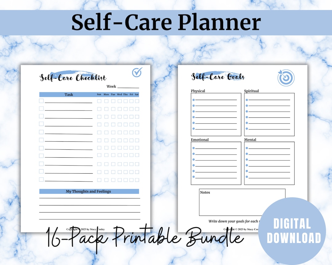 Self Care Checklist, Self-care Planner, Selfcare Journal Tracker ...