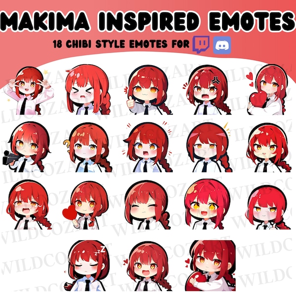 Red Hair Girl Twitch Emotes - Etsy