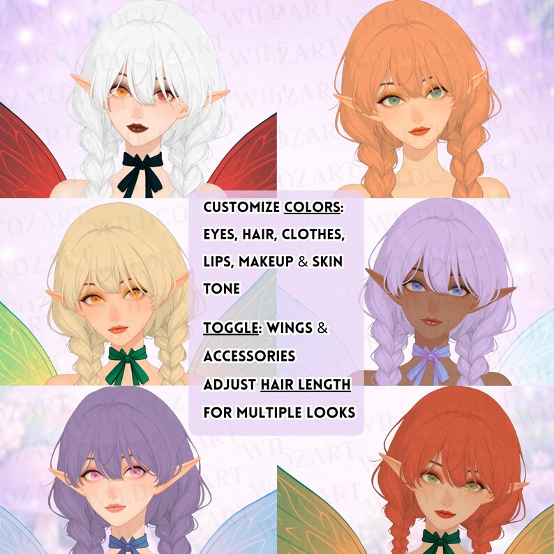 Florea Fairy Vtuber Model Live2d Premade | Vbridger Ready Elf Avatar ...