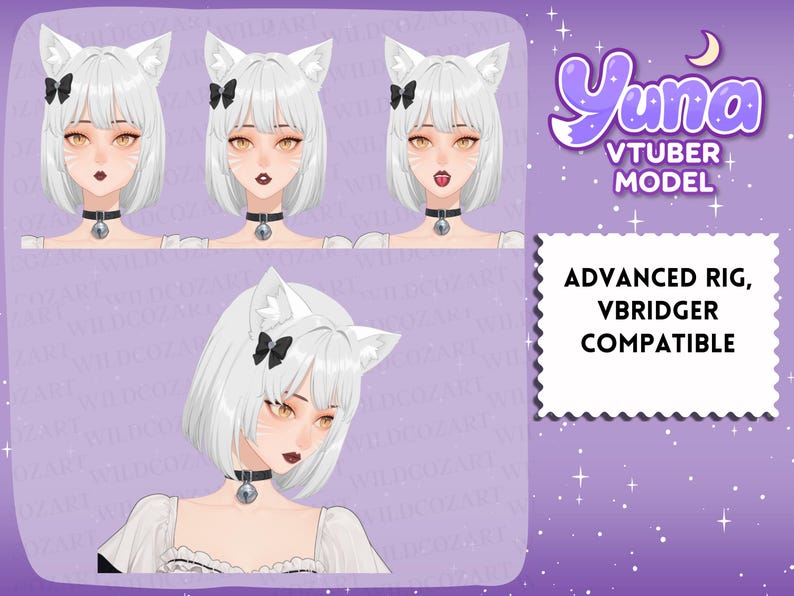 Yuna Catgirl Vtuber Premade Model | Live2d Model for Vtubestudio ...