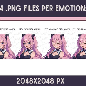Cute Cat Girl PNGTUBER, Ready to Use Pngtuber, 4 Expressions, Neutral ...