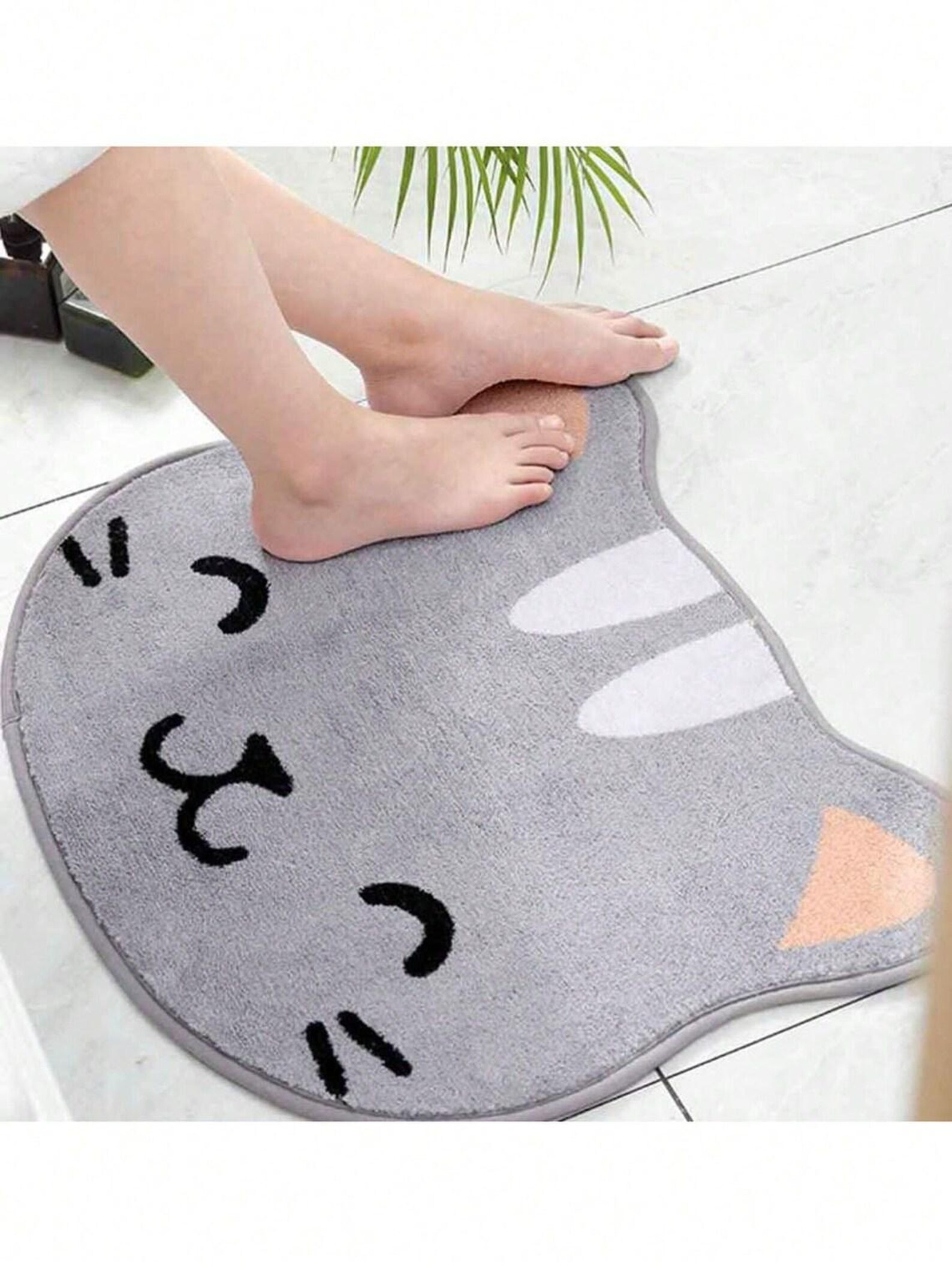 3D Cartoon Cat Shaped Bath Mat, Bathroom Rugs Funny Cute Cat Bath Rugs ...