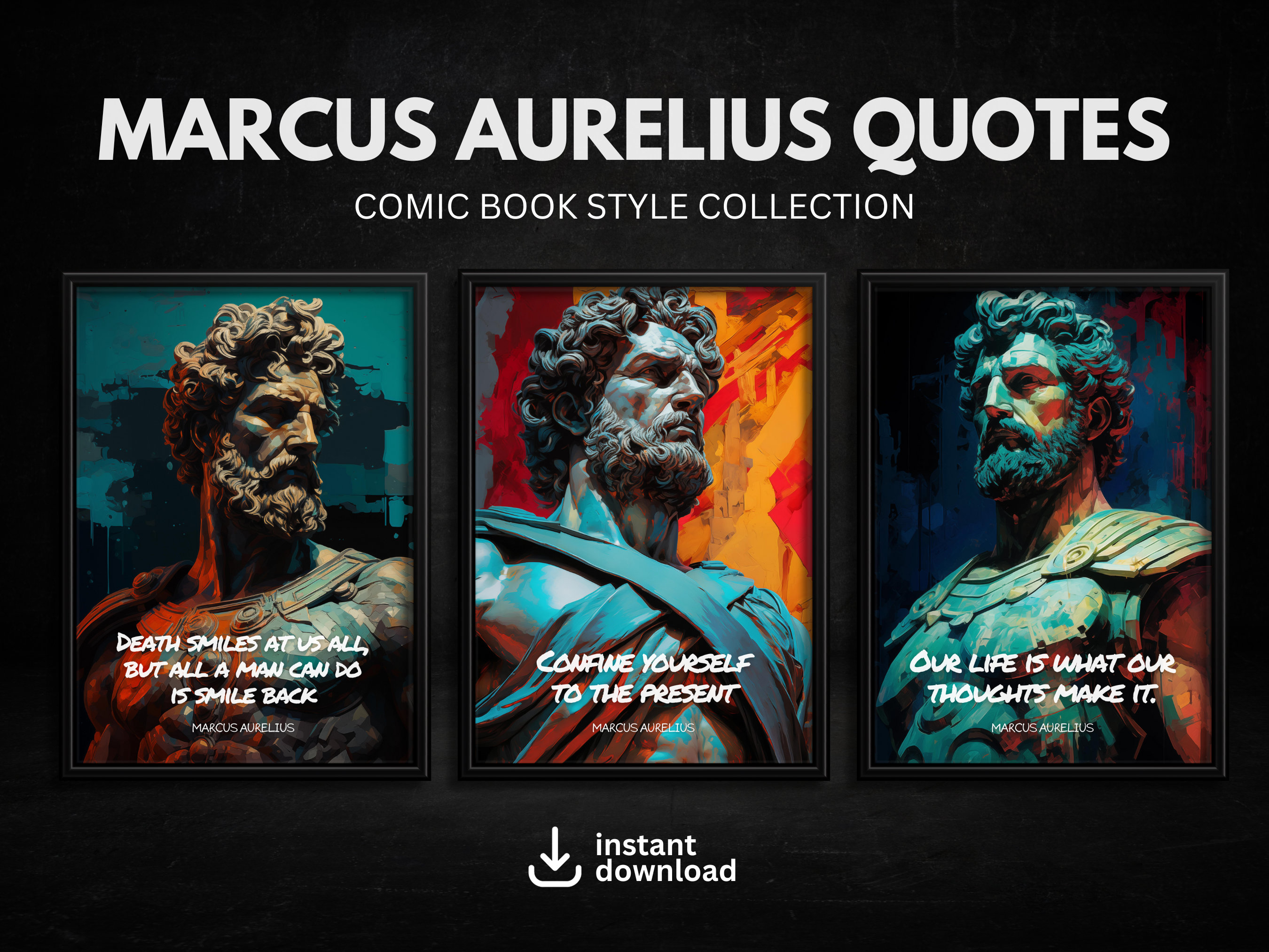 Marcus Aurelius Stoic Quotes Wall Art Philosophy Poster - Etsy