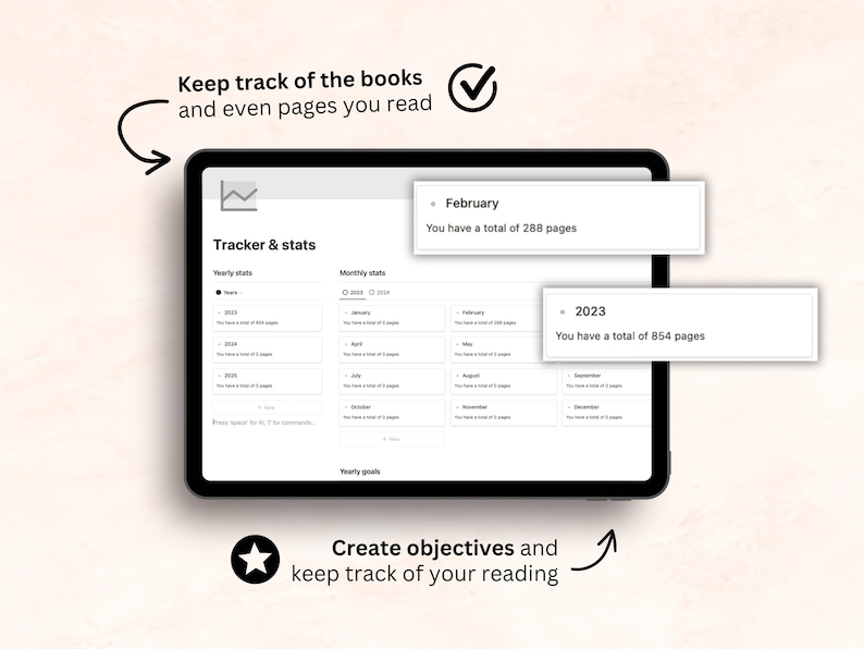 Notion Reading Journal: Book Tracker Notion Template - Etsy