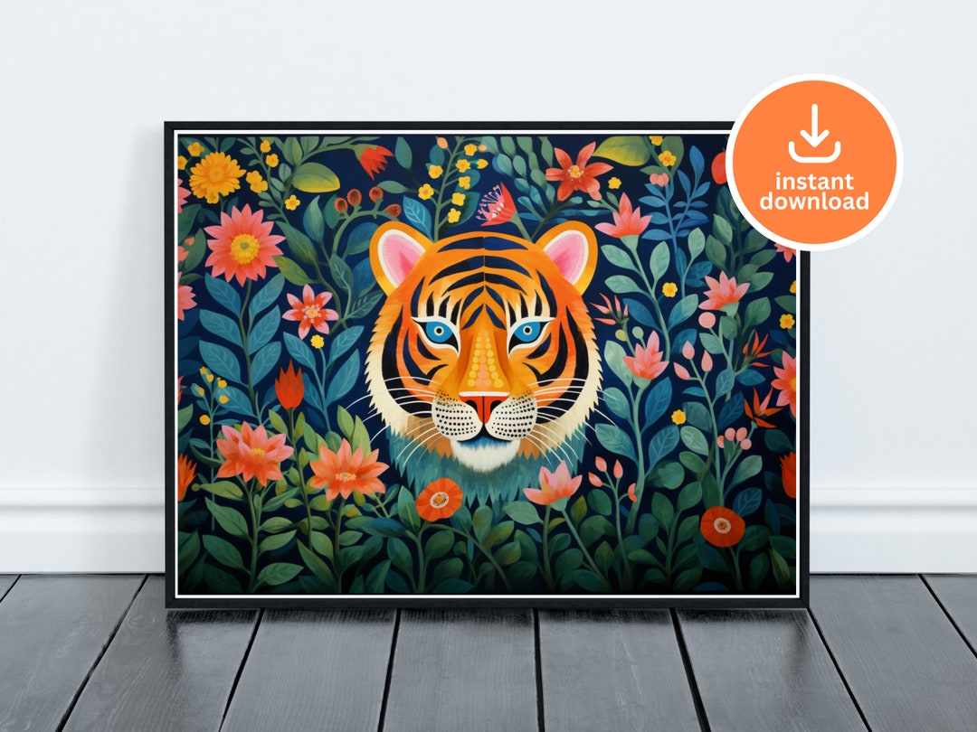 Tiger Wall Poster Tigress Wall Art Animal Poster Digital Download - Etsy
