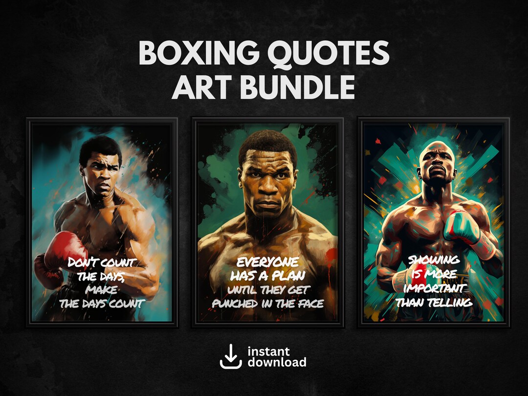 Motivational Boxing Quotes Bundle Mike Tyson, Muhammad Ali, Mayweather ...