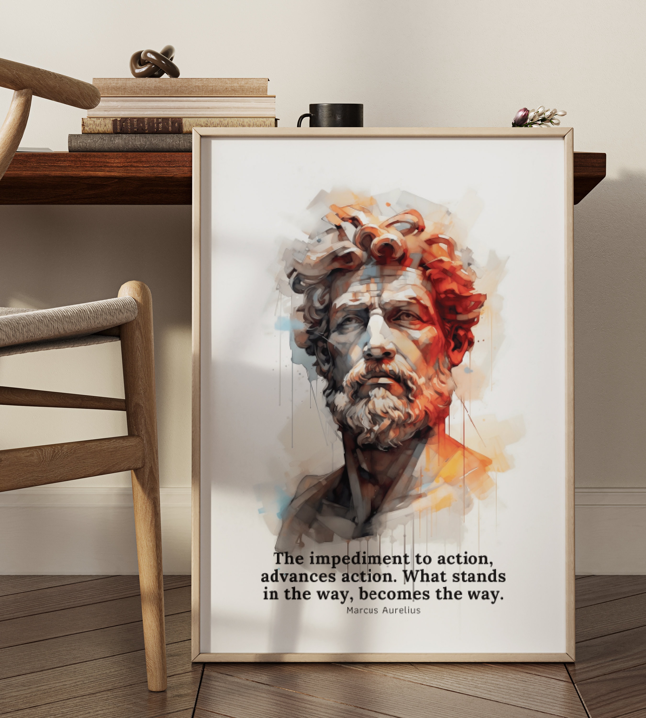 Marcus Aurelius Stoicism Wall Art Stoic Philosophy Poster the Obstacle ...