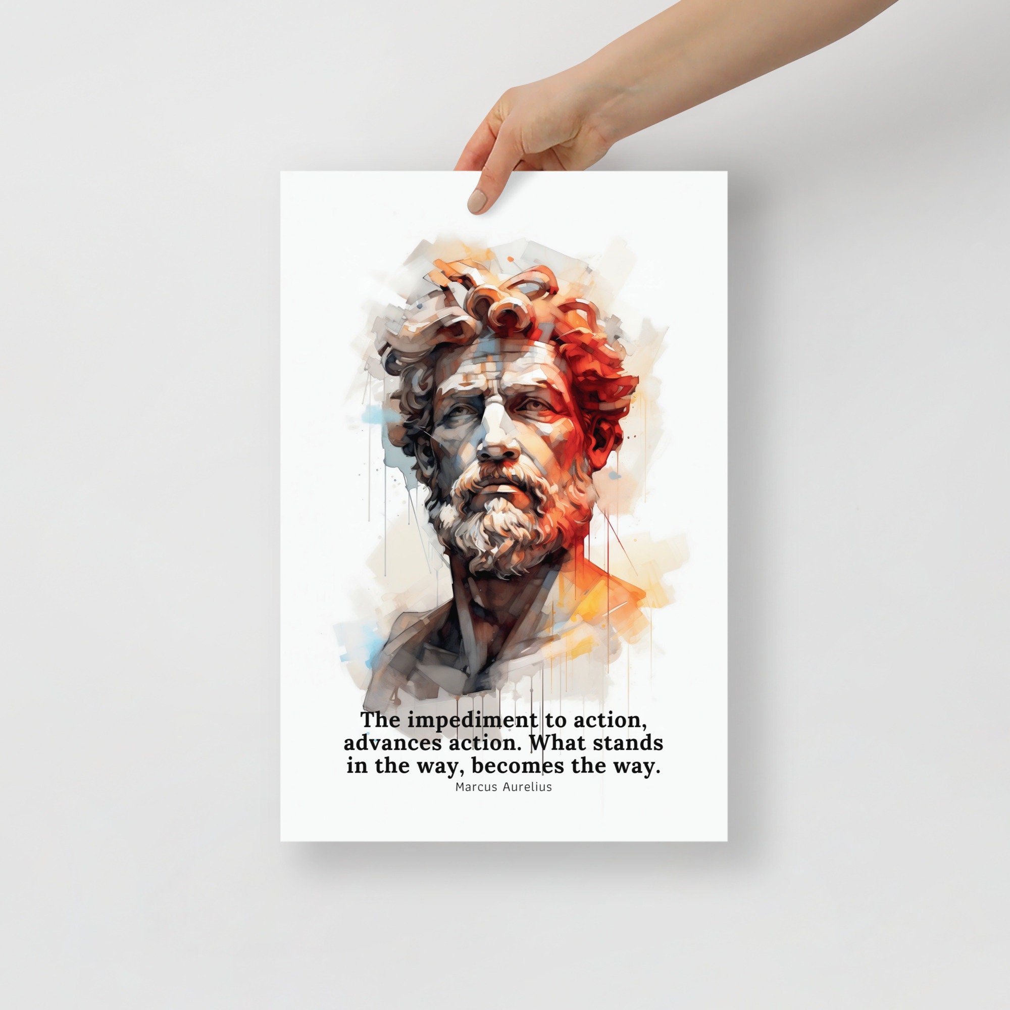 Marcus Aurelius Stoicism Wall Art Stoic Philosophy Poster the Obstacle ...