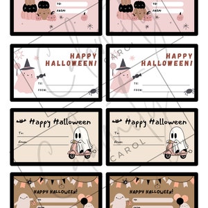 Halloween Gift Tag Cute Kids Classroom Trick or Treat Label Printable ...