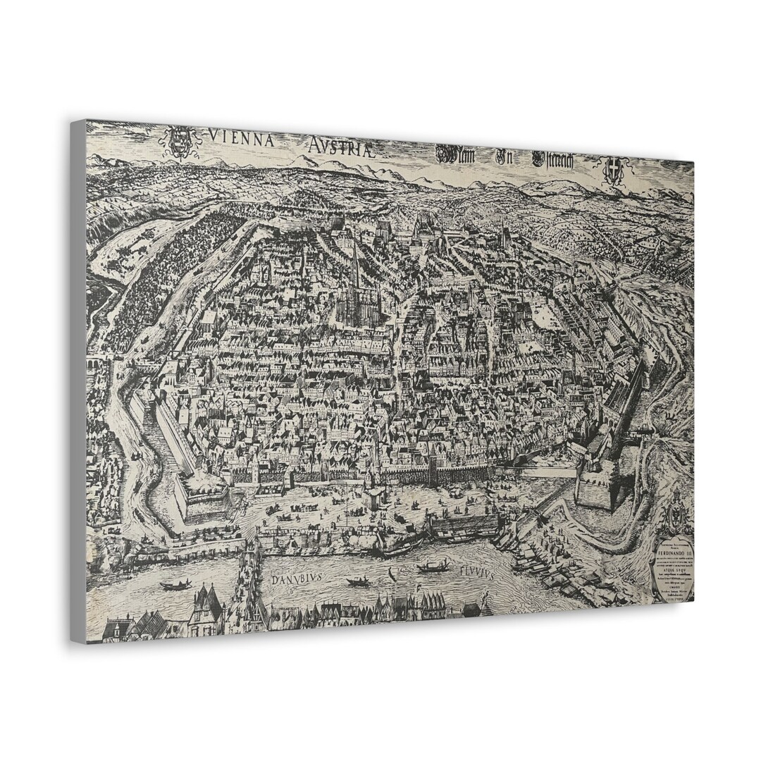 Historical Vienna Austria City Map Canvas 24x16 - Etsy