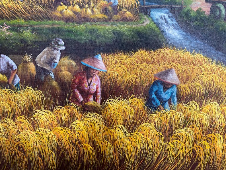 Great Harvest Paintings, Landscape Paintings, Views of Mount Agung Bali ...