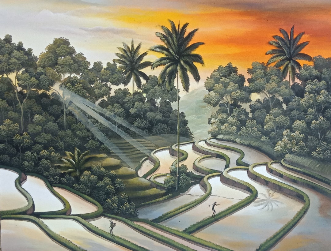 Balinese Terraced Landscape Paintings, Balinese Paintings, Ubud ...