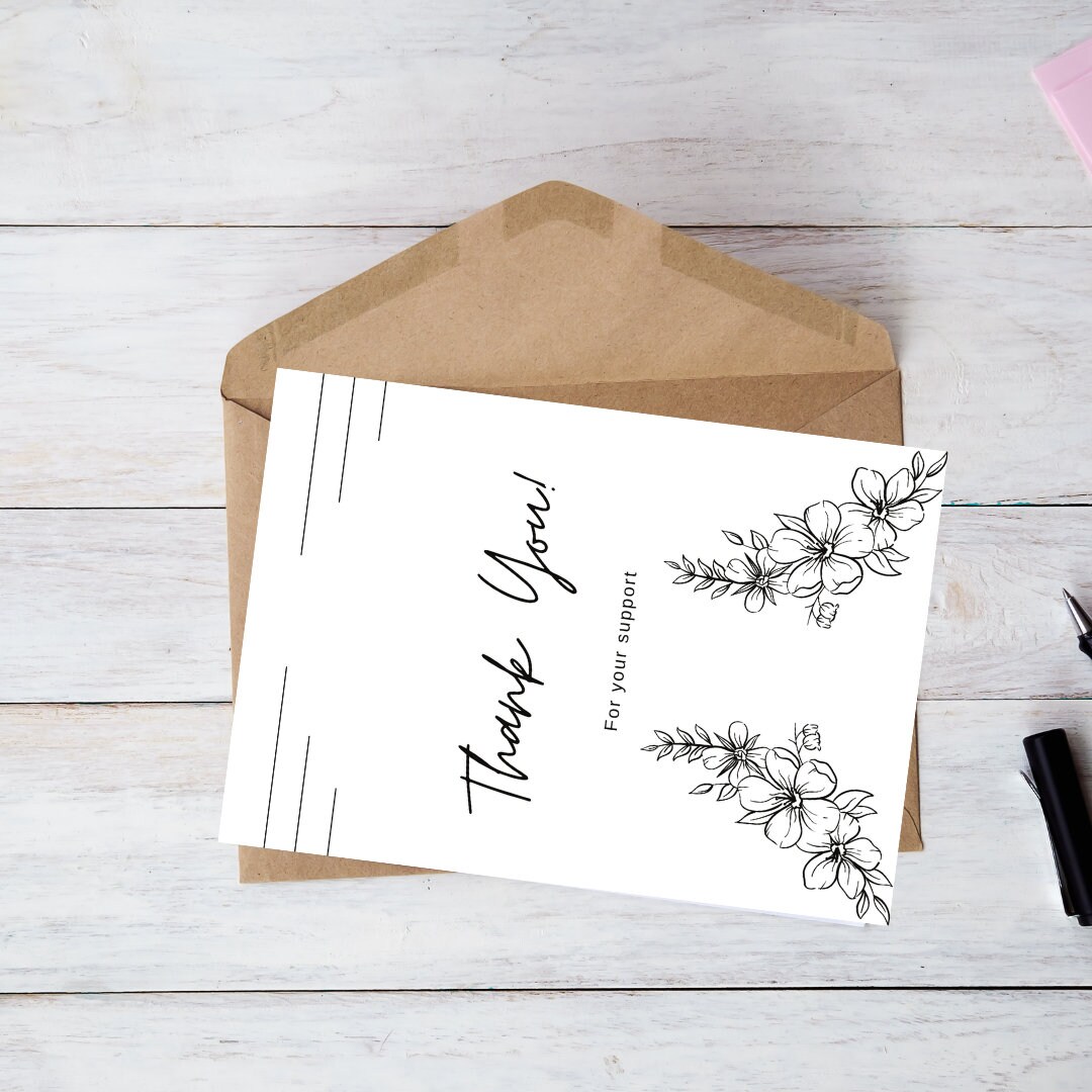 Thank You Card Thank You Card Printable Thank You Card Digital Thank ...