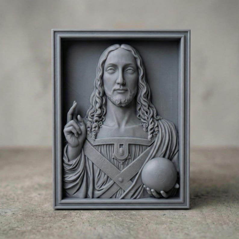 Salvator Mundi Relief | CNC, 3D Print Da Vinci Art (digital Download ...