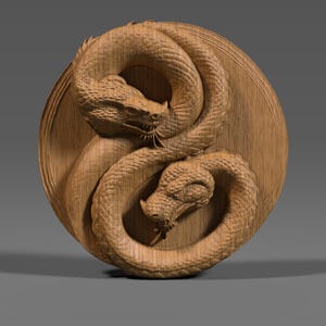 Year of the Snake Yin Yang Bas Relief: CNC, Laser, 3D Print (digital ...