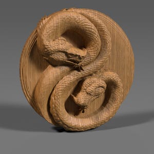 Year of the Snake Yin Yang Bas Relief: CNC, Laser, 3D Print (digital ...