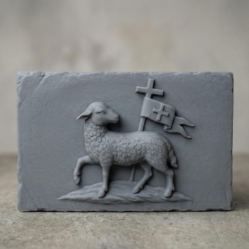 Lamb of God 3D Relief | Agnus Dei Wood Carving CNC Model (digital ...