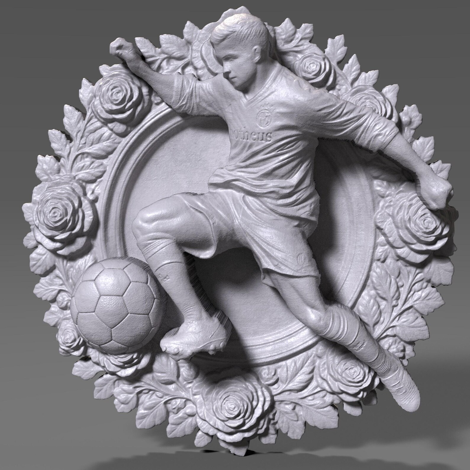 Soccer Player 3D Relief: CNC Wood Carving STL File (digital Download ...