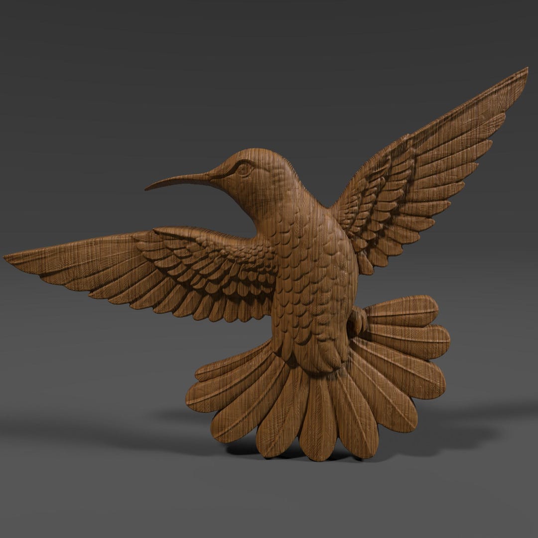 Humming Bird 3D STL File | CNC Wood Carving | 3D Printing | Digital ...